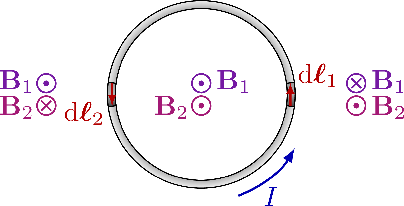 Magnetic field of a current loop – TikZ.net